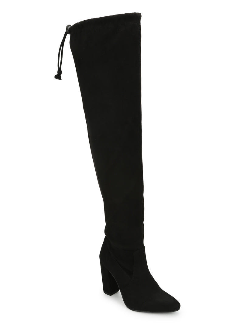 Black Suede Block Heel Thigh High Boots ST 1179 Truffle Collection black-suede-block-heel-thigh-high-boots-st-1179-truffle-collection