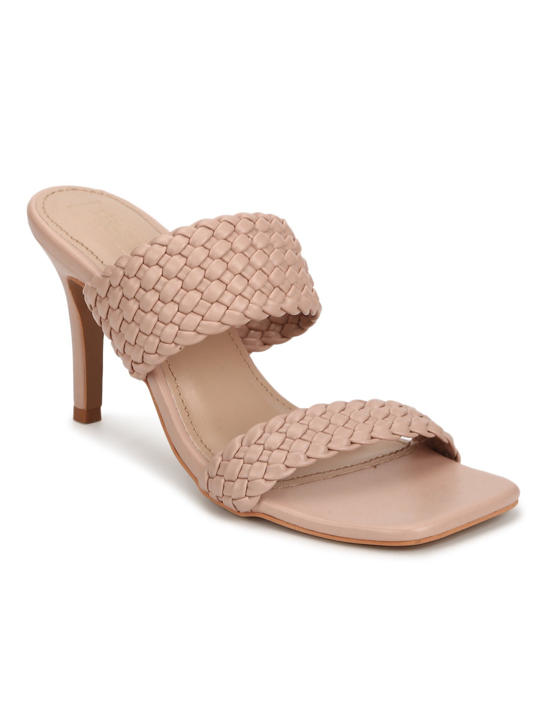 Nude Pink PU Braided Stiletto Mules – Truffle Collection