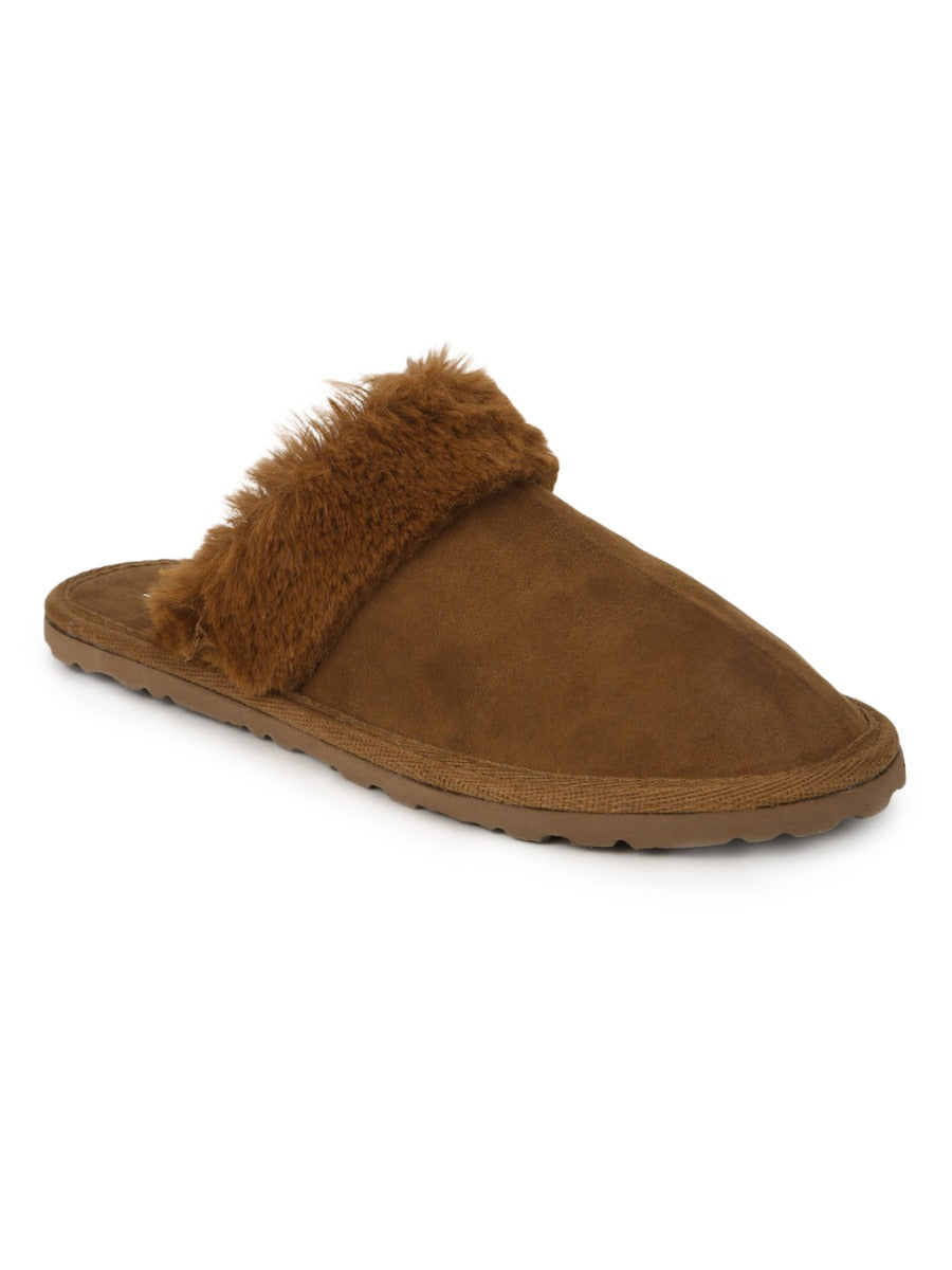 Tan Micro Fuzzy Slip Ons – Truffle Collection