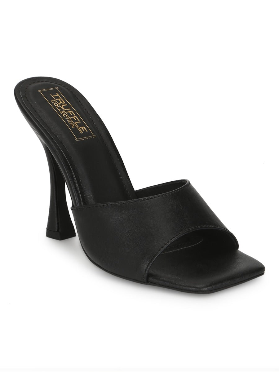 Black PU Stiletto Mules – Truffle Collection